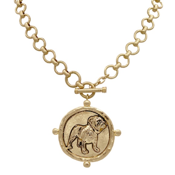 Fleurish Jewelry | Jewelry | Standing Bulldog Medallion Necklace | Poshmark